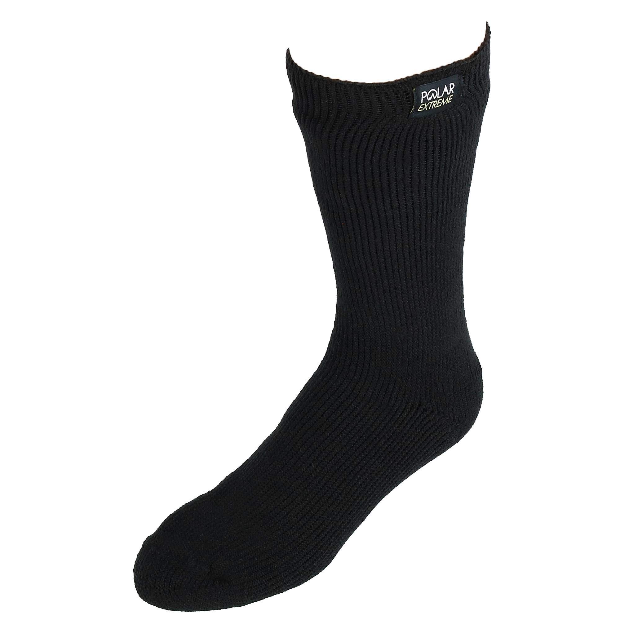 Polar Extreme Men's Thermal Socks with Insulated Fleece Lining (3 Pair Pack), Black