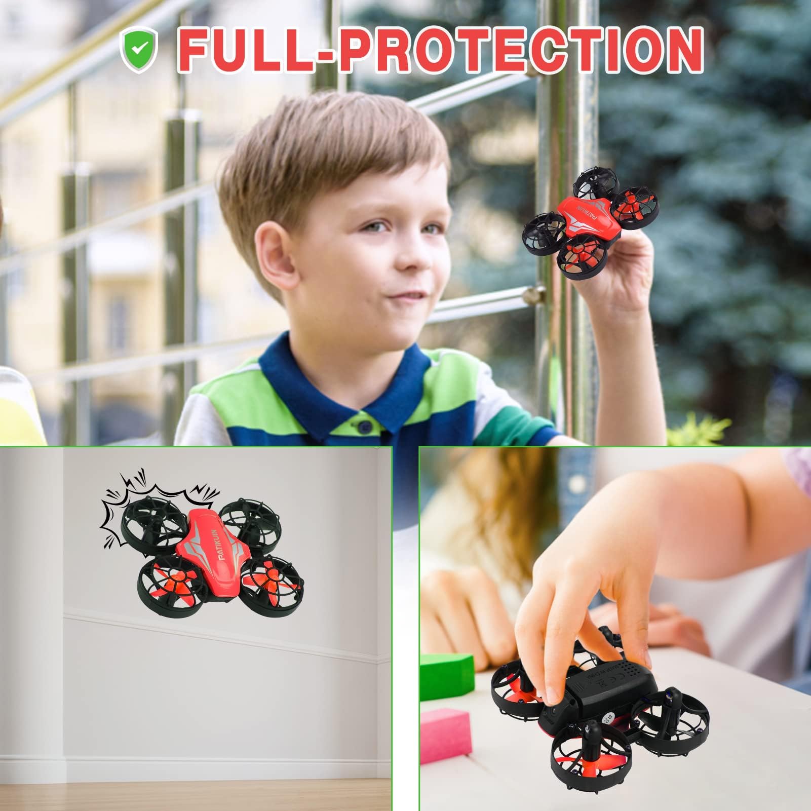 Mini Drone for Kids and Beginners-Remote Control Helicopter Quadcopter with 3 Modular Batteries, Headless Mode, Auto Hovering, 3 Speed Modes-Indoor RC Pocket Plane Gift (Red)