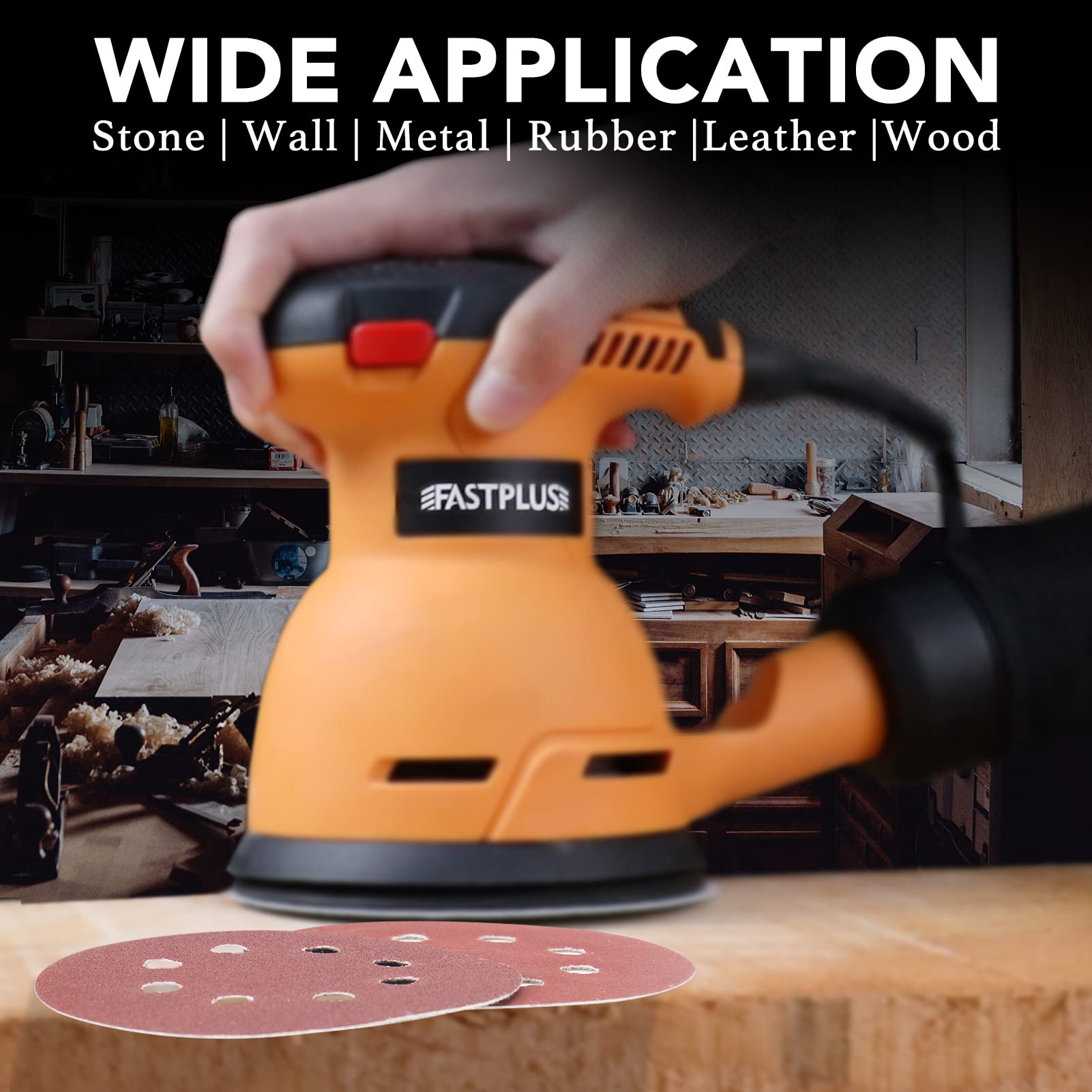 Sanding Discs, 100PCS Orbital Sander Sandpaper 40 60 80 120 180 240 320 400 600 800 Grit Assorted Hook and Loop Sanding Pads for Random Orbital Sander