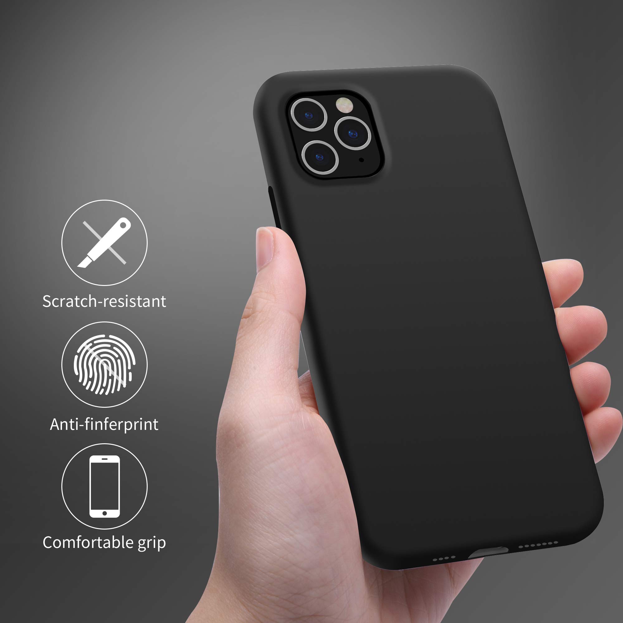OTOFLY Compatible with iPhone 11 Pro Case, Ultra Slim Fit Liquid Silicone Anti-Scratch Shockproof Case with Microfiber Lining (Light Gray)