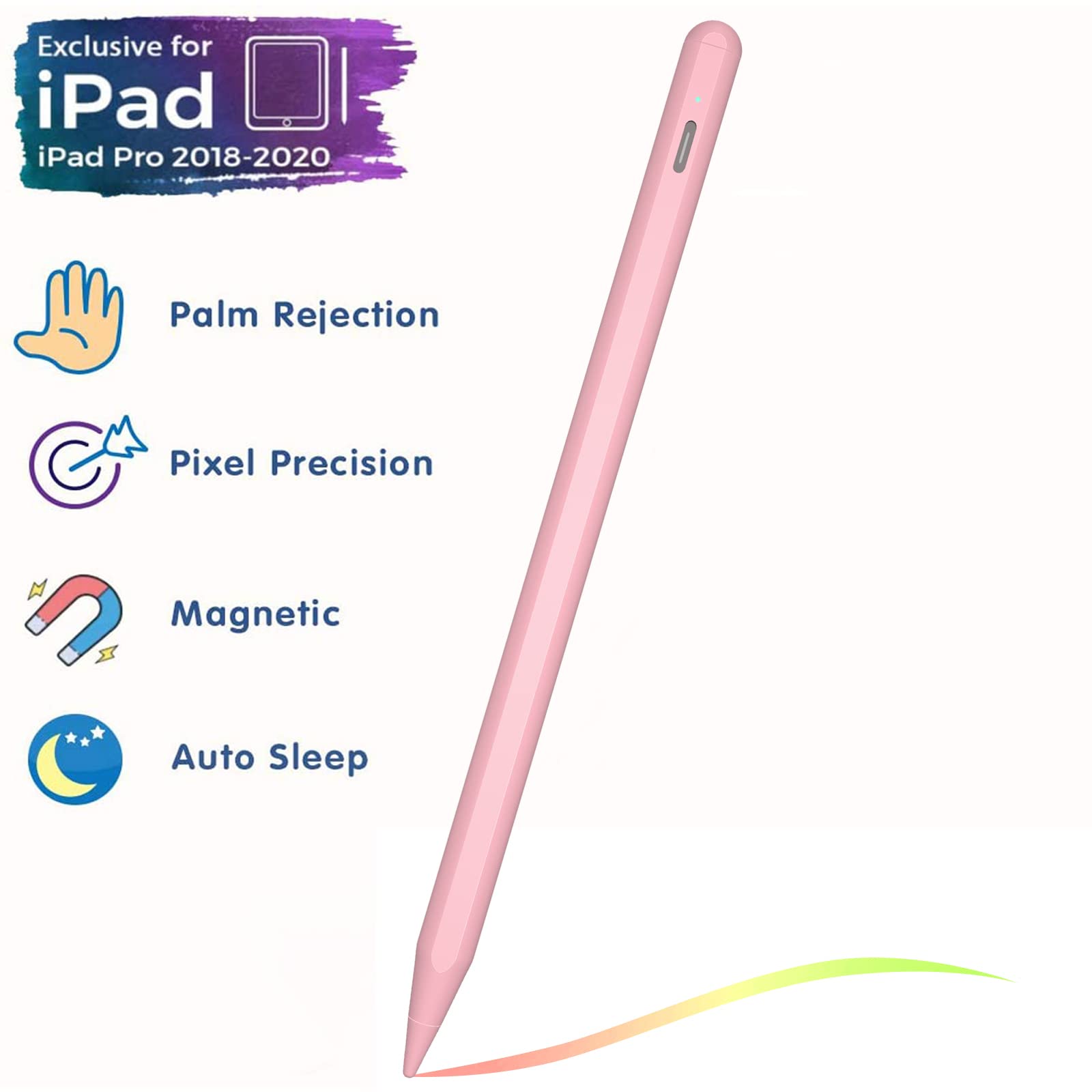 Stylus Pencil for iPad 10th & 9th Generation, Active Pen with Palm Rejection Compatible with 2018-2023 Apple iPad 10/9/8/7/6th Gen/iPad Pro 12.9 &11 inches/iPad Pro 6/5/4th Gen/iPad Air 5/4/3 Gen