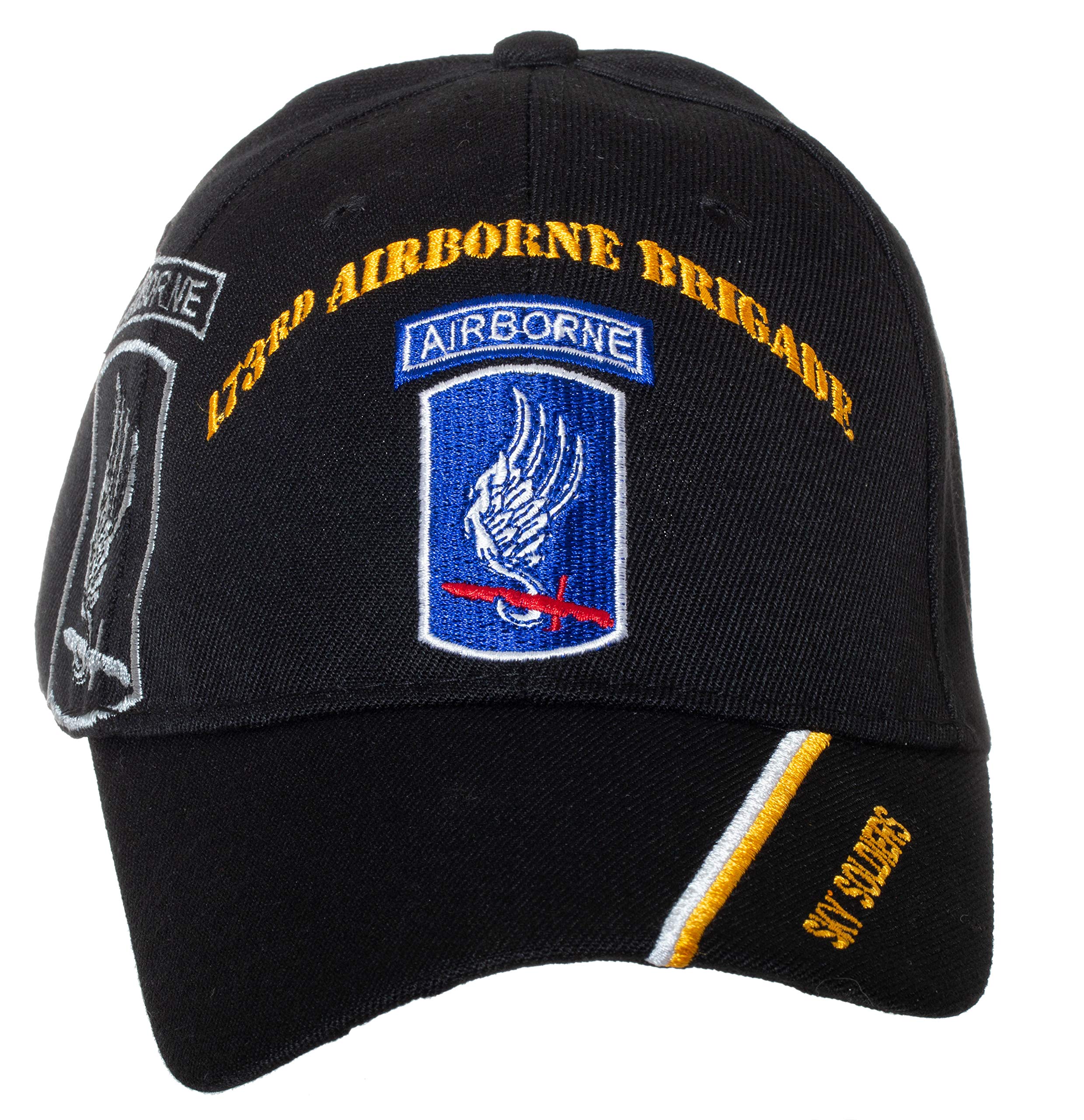 Officially Licensed US Army 173rd Airborne Brigade Sky Soldiers Embroidered Black Adjustable Baseball Cap