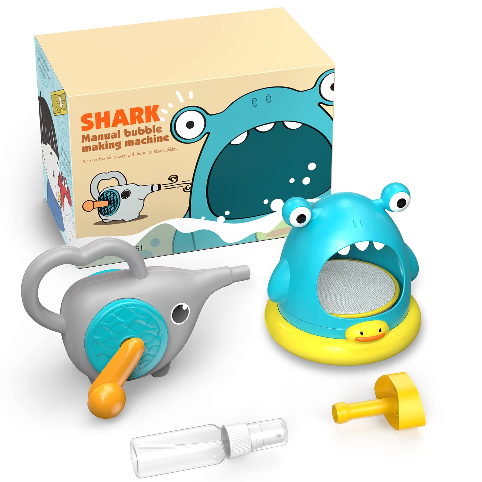 Upgraded Bath Toys for Toddlers 3+, Cute Shark Kids Bath Toys, Manually Bath Bubble Maker for Bathtub with More Safety and Interactivity