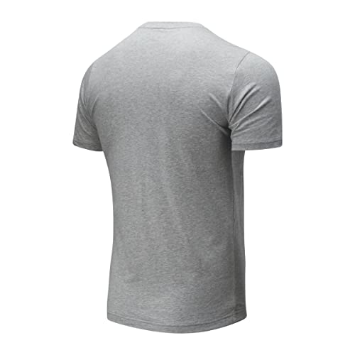 New Balance Men's NB Essentials Stacked Logo Short Sleeve, Athletic Grey , X-Large