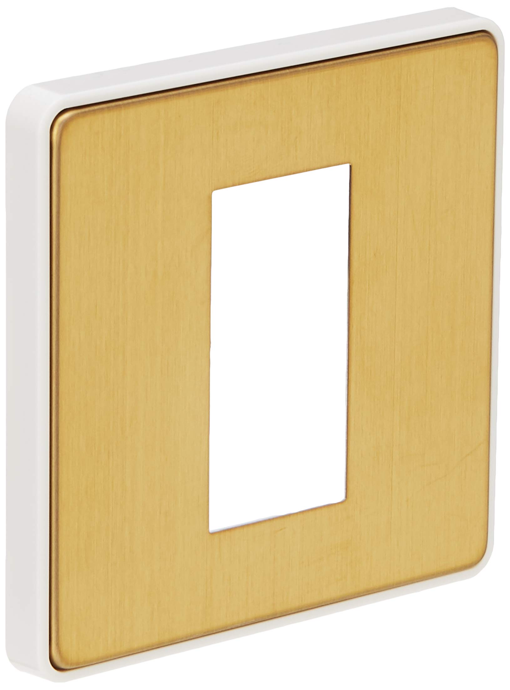 MK (ELECTRIC) Dimensions 1 Module Euro Frame Dark Silver Synthetic Finish Frontplate White
