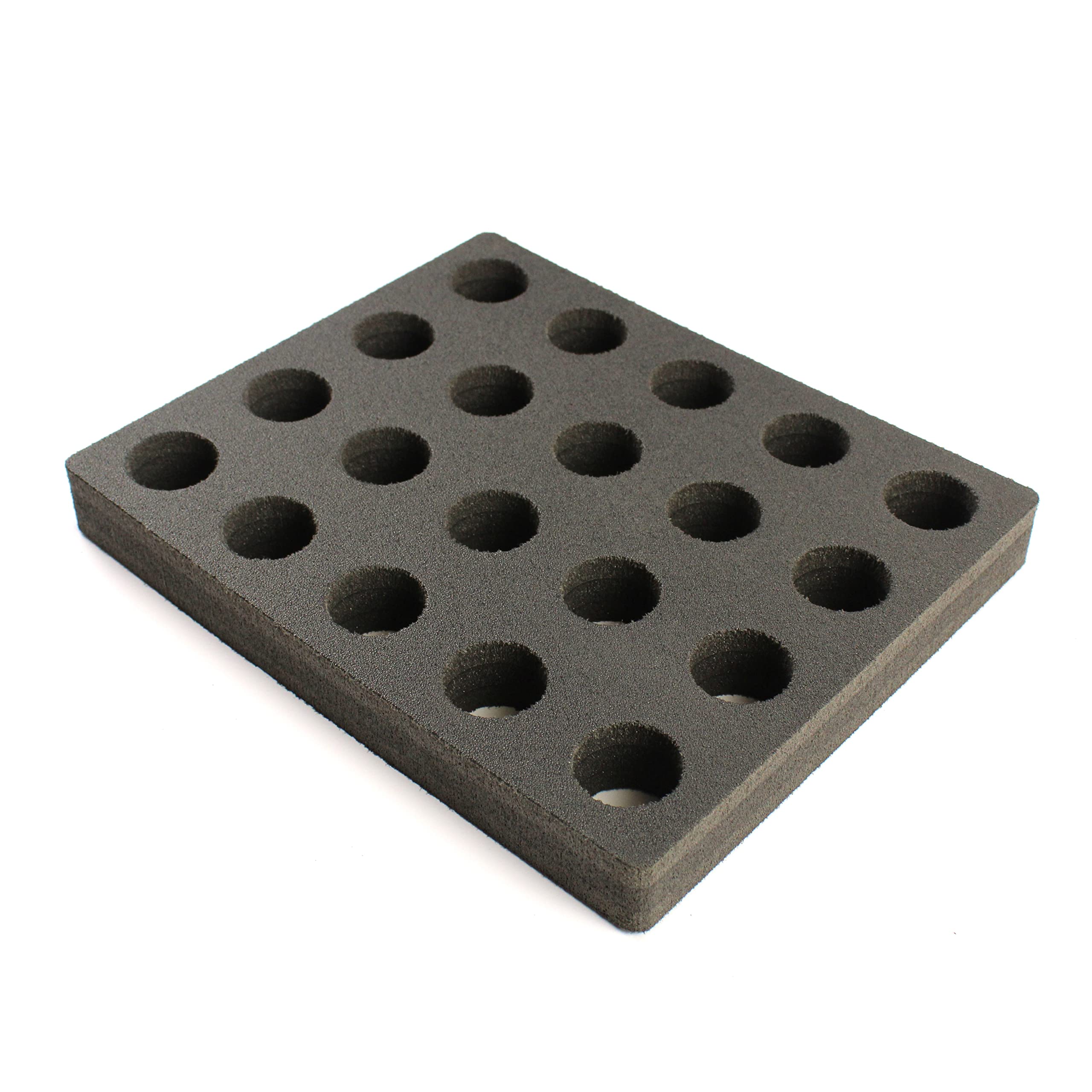 Polar Whale 2 Sample Vial Floating Racks Durable Black Foam Storage Holder Organizer Stand Transport Holds 20 Sampling Vials Fits 1.5 Oz 45ml 30mm Diameter
