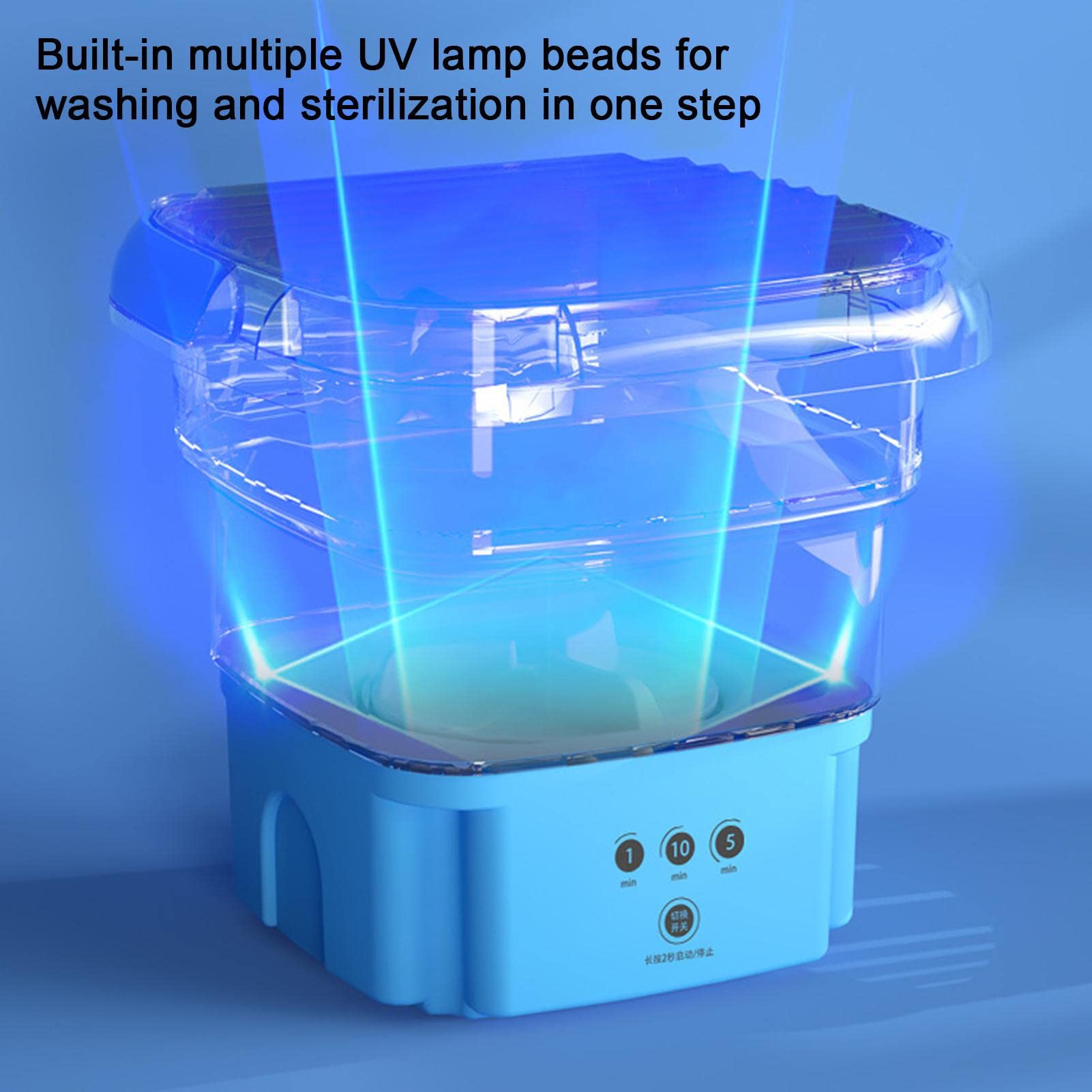 Mini Washer, Small Portable Washing Machine, Foldable Mini Washer With Drain Basket, Deep Cleaning Laundry, Touch Screen Washing Machine For Apartment, Laundry, Camping, RV, Travel, Underwear, Persona