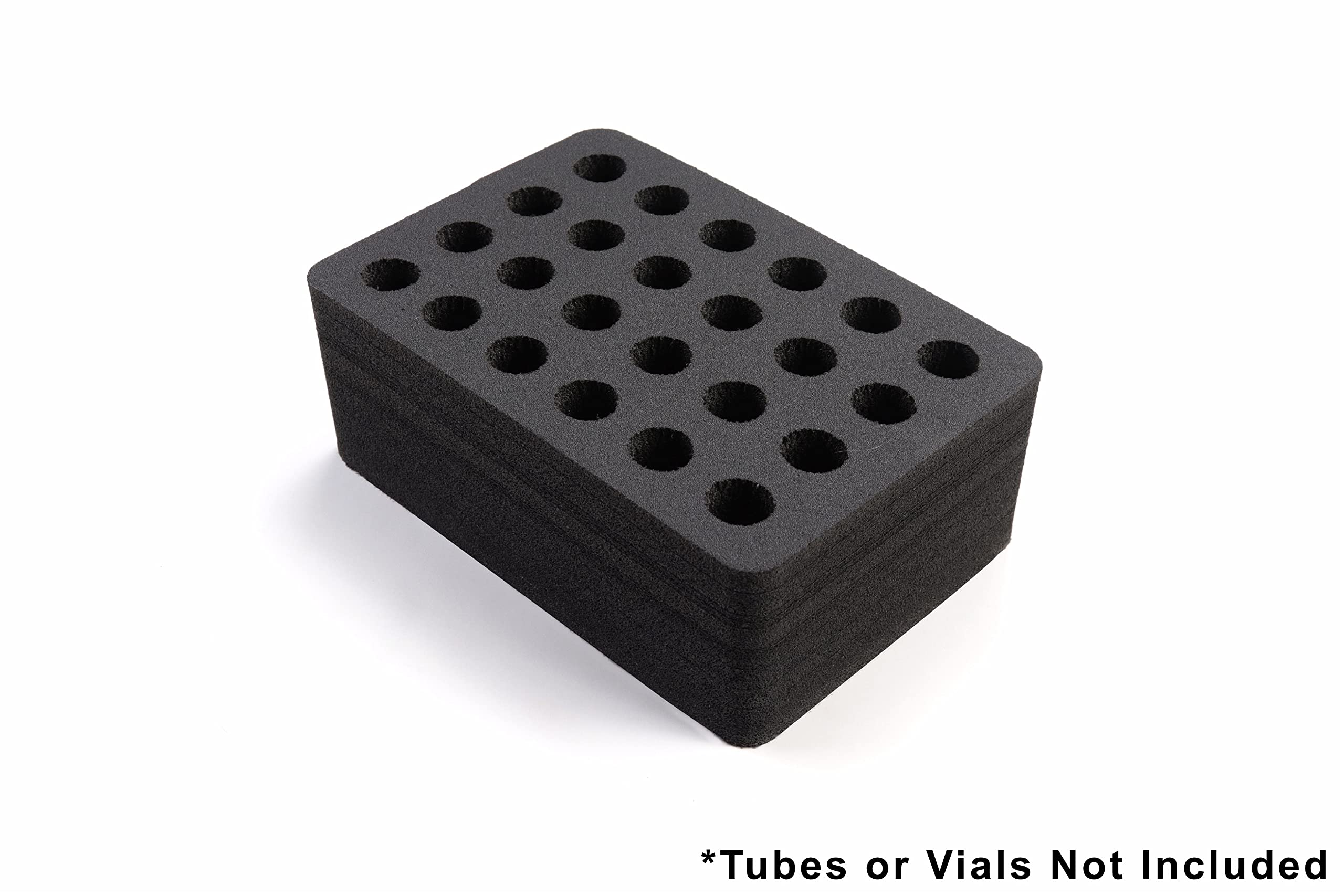 Polar Whale 2 Test Tube Racks Durable Black Foam Storage Holder Organizer Stand Transport Holds 12 Tubes Fits up to 20mm Diameter
