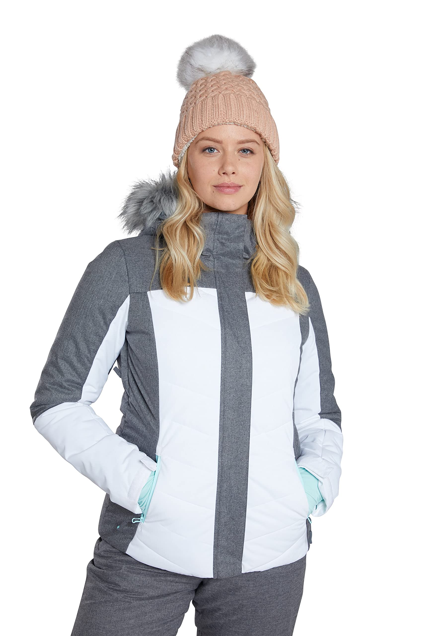 Mountain Warehouse Pyrenees Womens Padded Ski Jacket - Waterproof White 12