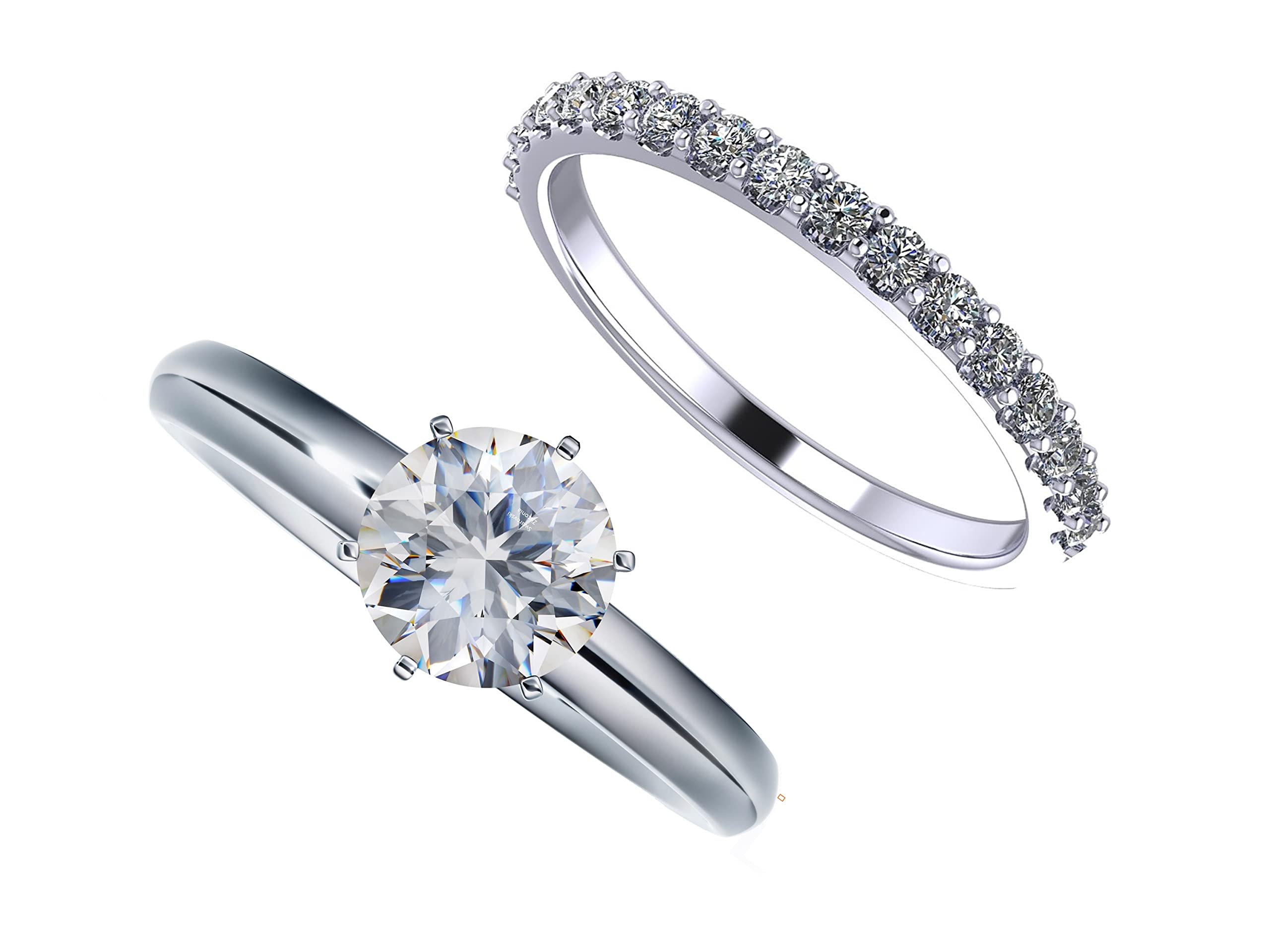 NANA Jewels 2.00ct Matrix Simulated Diamond Solitaire Engagement Ring Wedding Set w/Pure Brilliance Zirconia Size 7