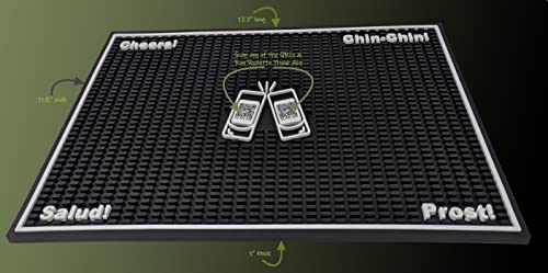 Tequixtum iM@t Bar Spill Mat for Countertop, AI in Your Home Bar with Bartend-AI, Your Own Bartender Assistant! & Cheer Up Spinning The Drink-Roulette on Your Phone/Tablet Scanning QRC Printed on Mat