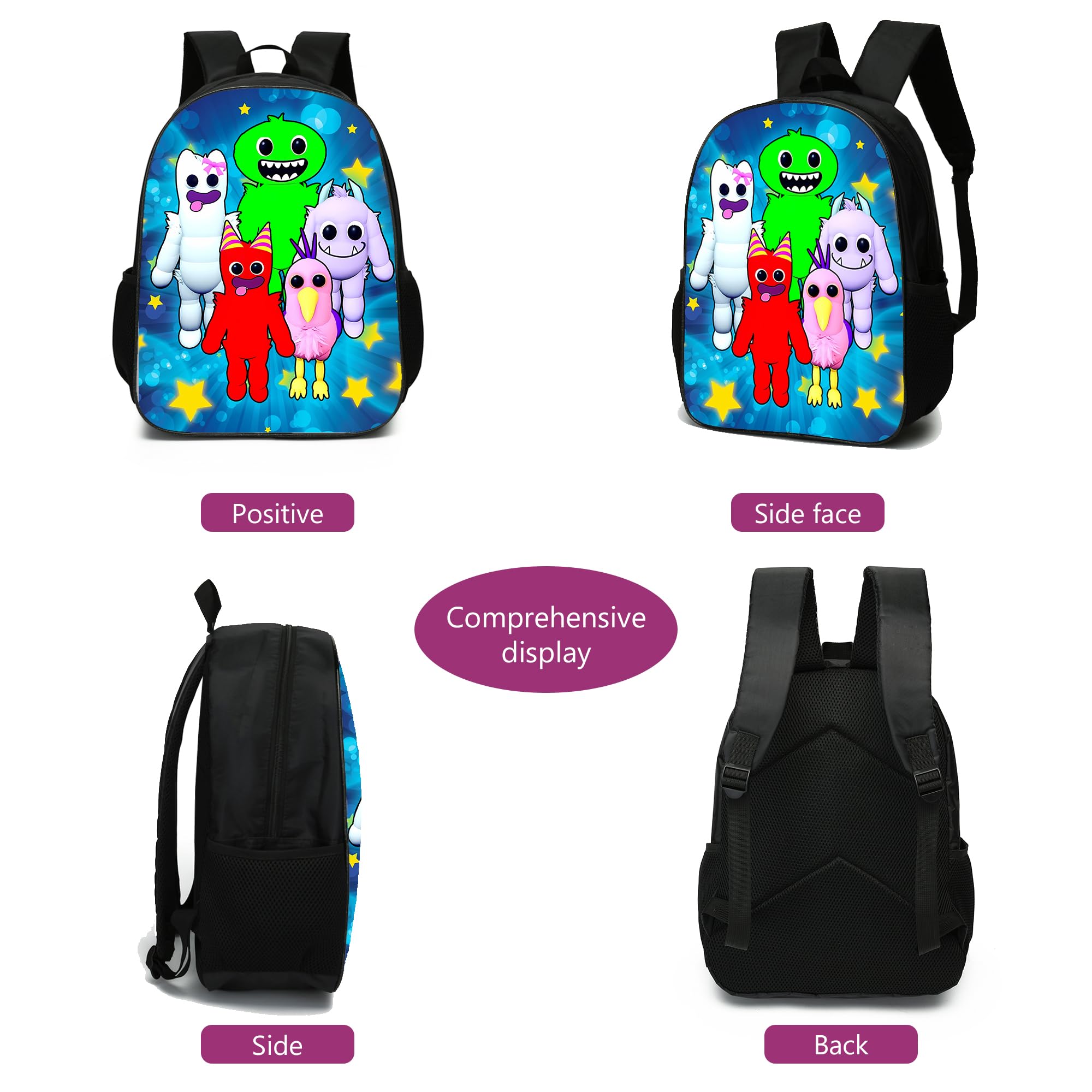 Qijaioz Cartoon Backpack Horror Game Backpacks 16 Inch Lightweight Laptop Backpack Outdoor Travel Backpack