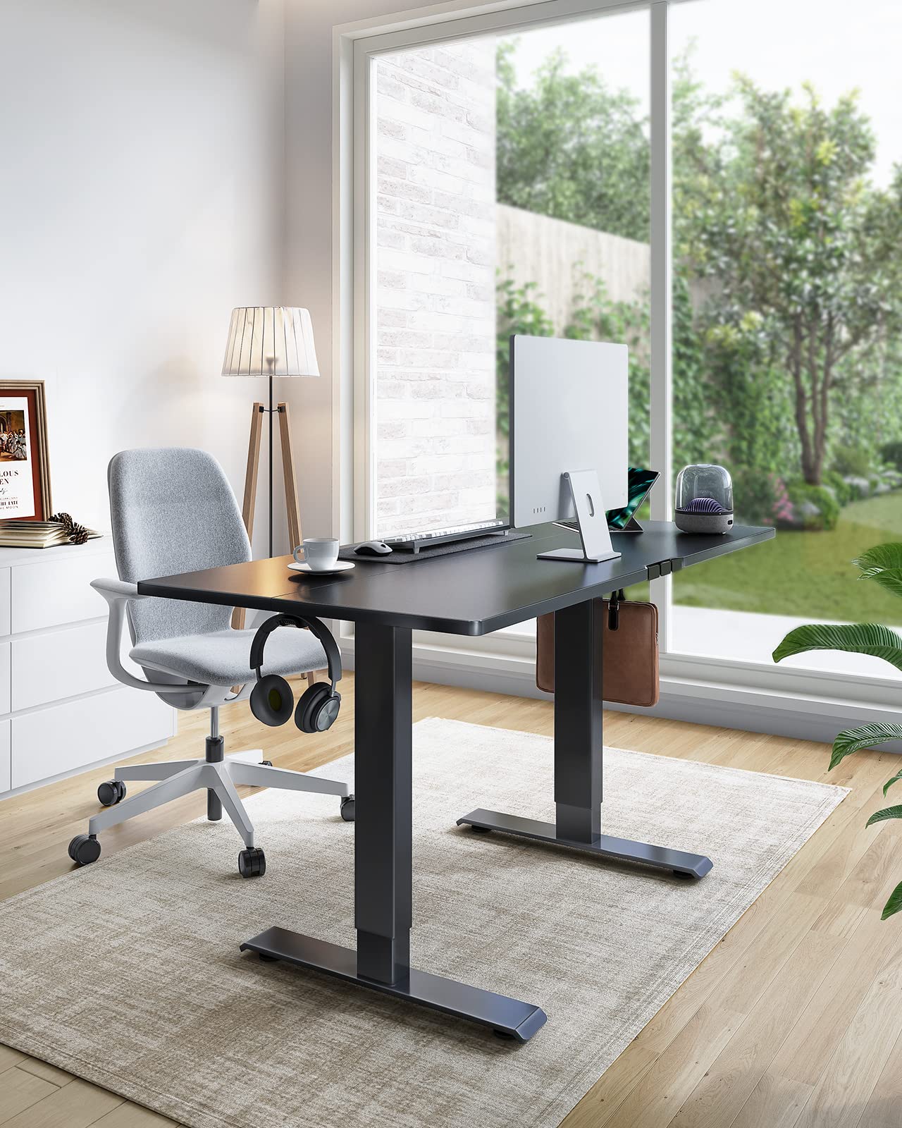 Marsail TZESD12B home-office-desks, 48 x 24 Inch, Black