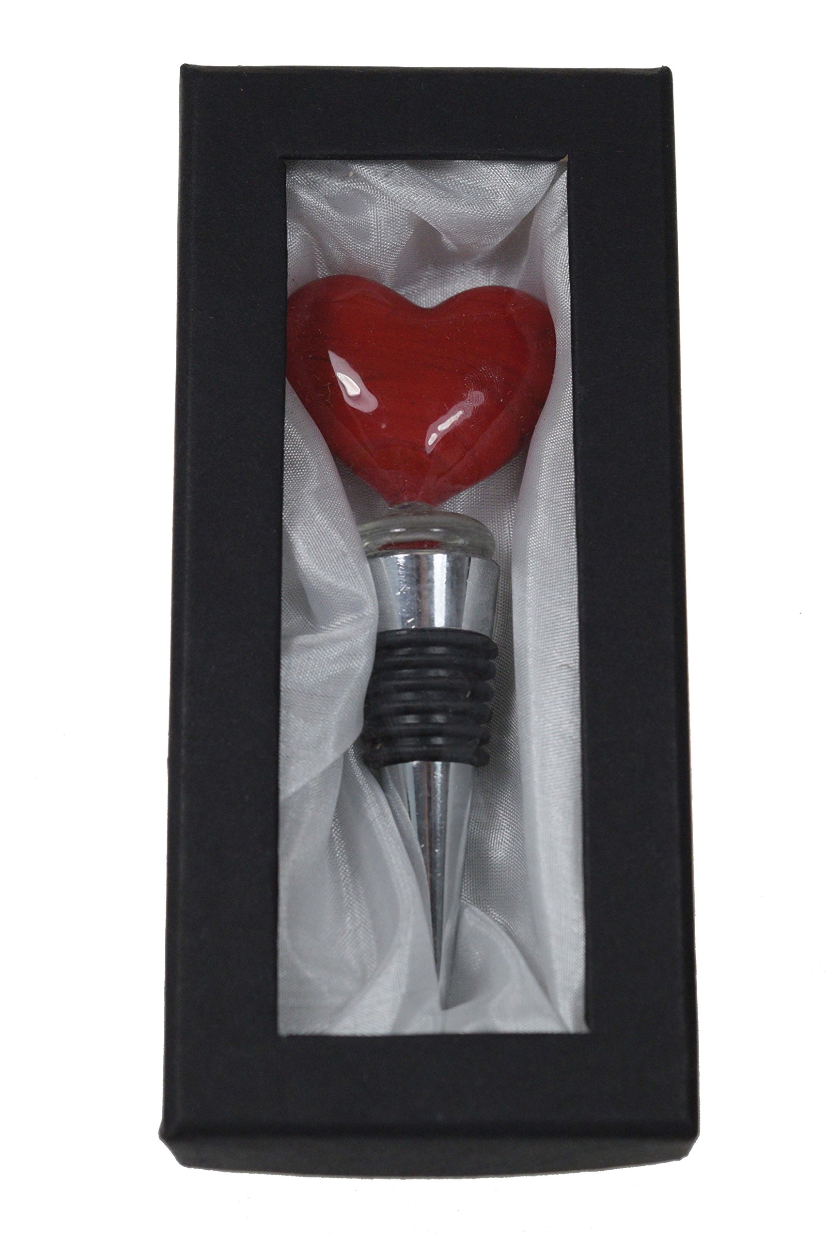Valentine’s Day Heart Wine Stopper - Champagne/Wine Bottle Stopper, Decorative, Unique, Handmade, Eye-Catching Glass Wine Stoppers – Heart Décor, Wine Accessories Gift - Wine Corker / Sealer
