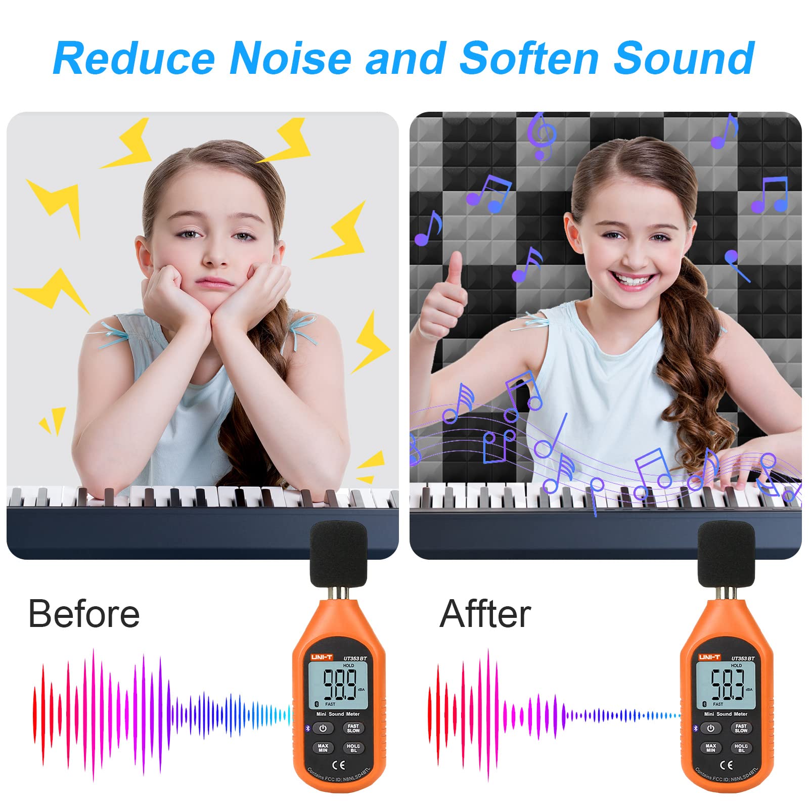 SELF-ADHESIVE Sound Proof Foam Panels, 48 Pack Acoustic Foam Panels,Sound Proofing Padding for Wall, Noise Blocker, Sound Absorbing Panel Acoustic Tiles Game Studio Foam-1 inch