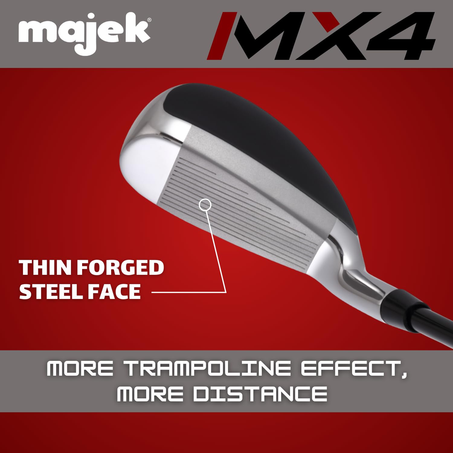 Men’s Majek MX4 Hybrid Iron Set, which Includes: #4, 5, 6, 7, 8, 9, PW Senior Flex Right Handed Utility “A” Flex Clubs
