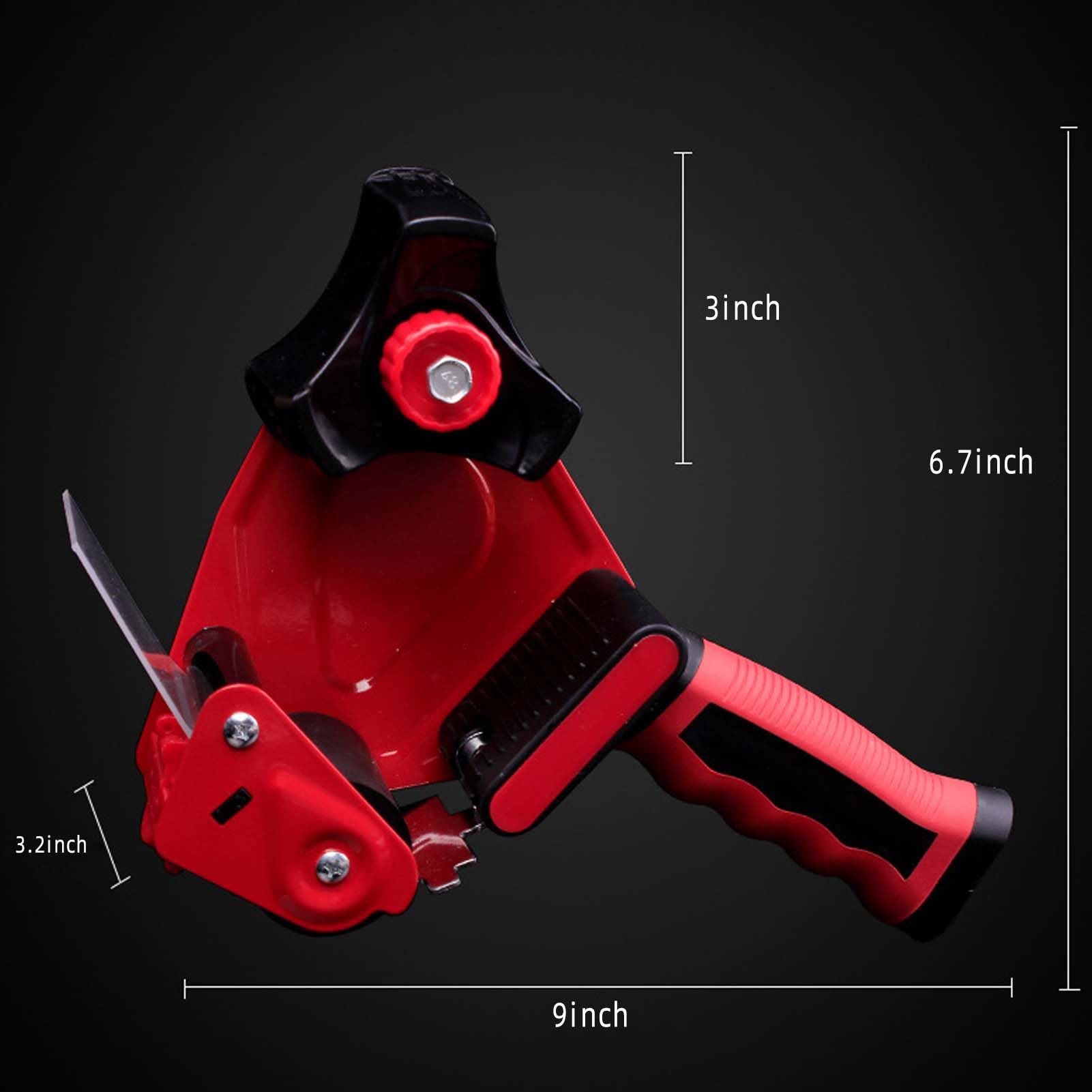 QILIMA Packing Tape Dispenser Gun 2" Light Seal Packing for Use Tape Dispenser Gun for Shipping, Moving, Carton and Box Sealing-Red
