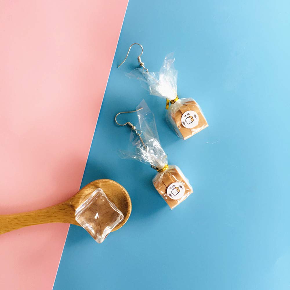 Mountainer Creative Handmade Mini Simulation Food Toast Dangle Earrings for Women Cute Bread Drop Earrings Funny Jewelry Gift