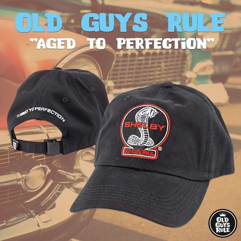OLD GUYS RULE Hat, Baseball Cap for Men | Shelby Cobra β Aged to Perfection | for Dad, Husband, Grandfather | Dark Grey