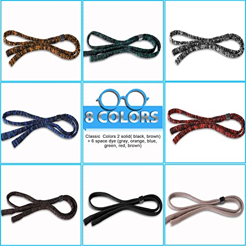 YGDZ Glasses Strap, 8pcs Sunglass Strap Eye Glasses String Strap Adjustable Sports Eyeglasses Lanyard Neck Holders Eyewear Retainer for Men Women
