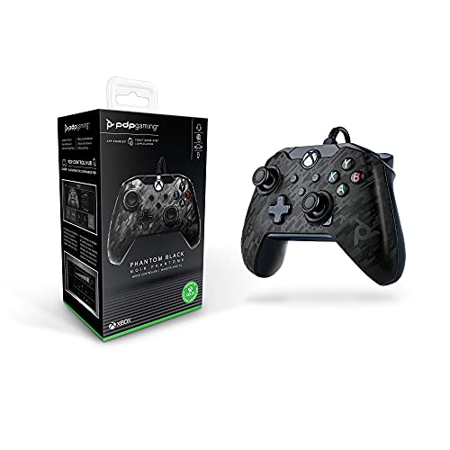 PDP Gaming Wired Controller: Phantom Black - Xbox Series X|S, Xbox One, PC - Summer 2021 Model (Renewed)