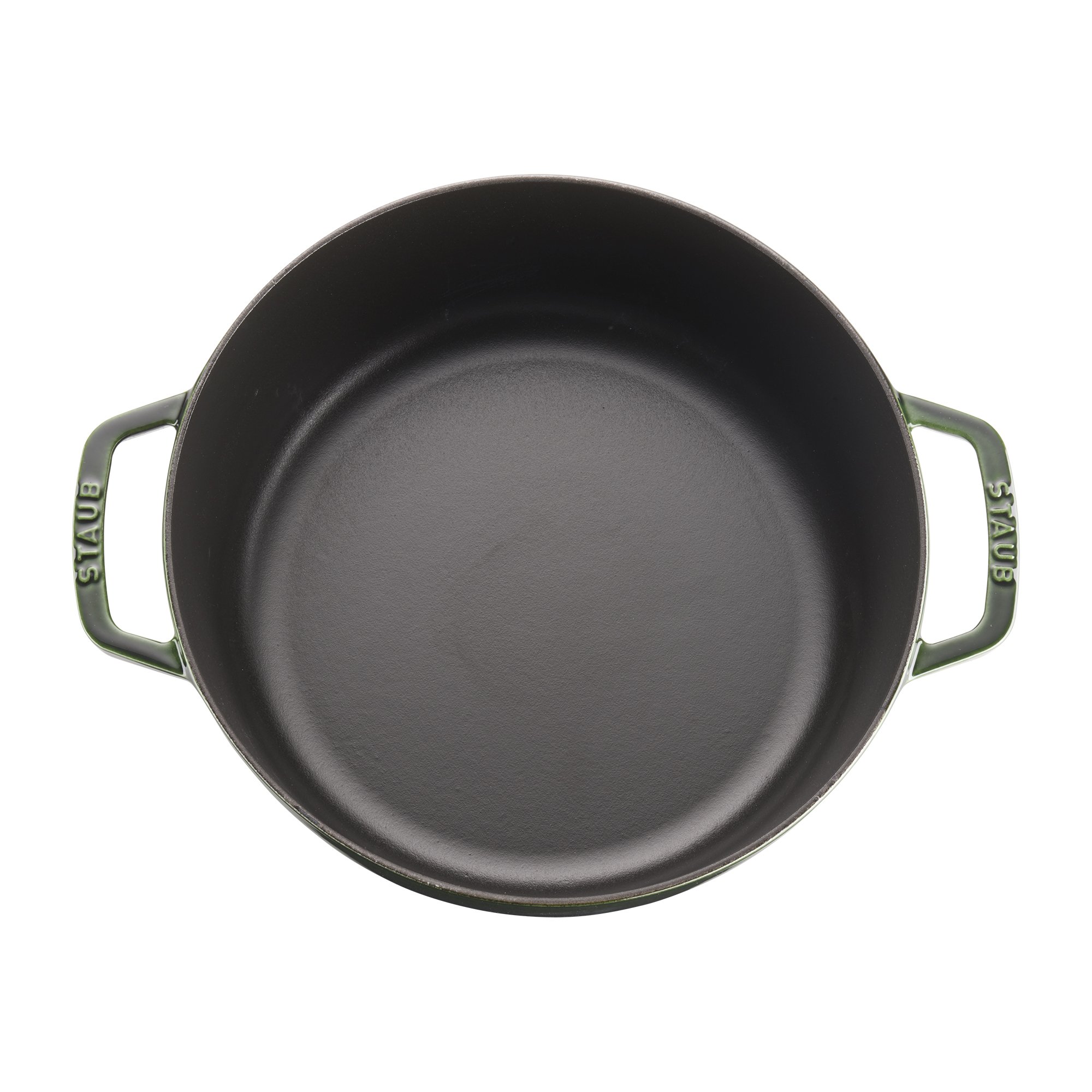 Staub Cast Iron 6-qt Cochon Shallow Wide Round Cocotte - Basil, Made in France