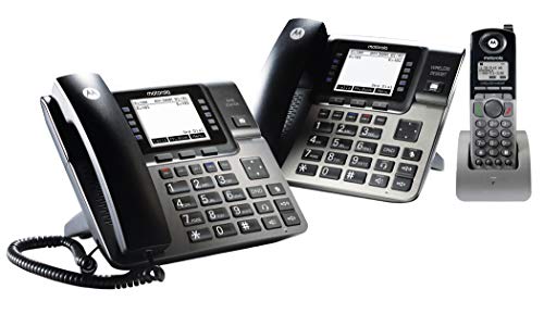Motorola 4 line Phone System Bundle, 1 deskphone, 1 Cordless handset