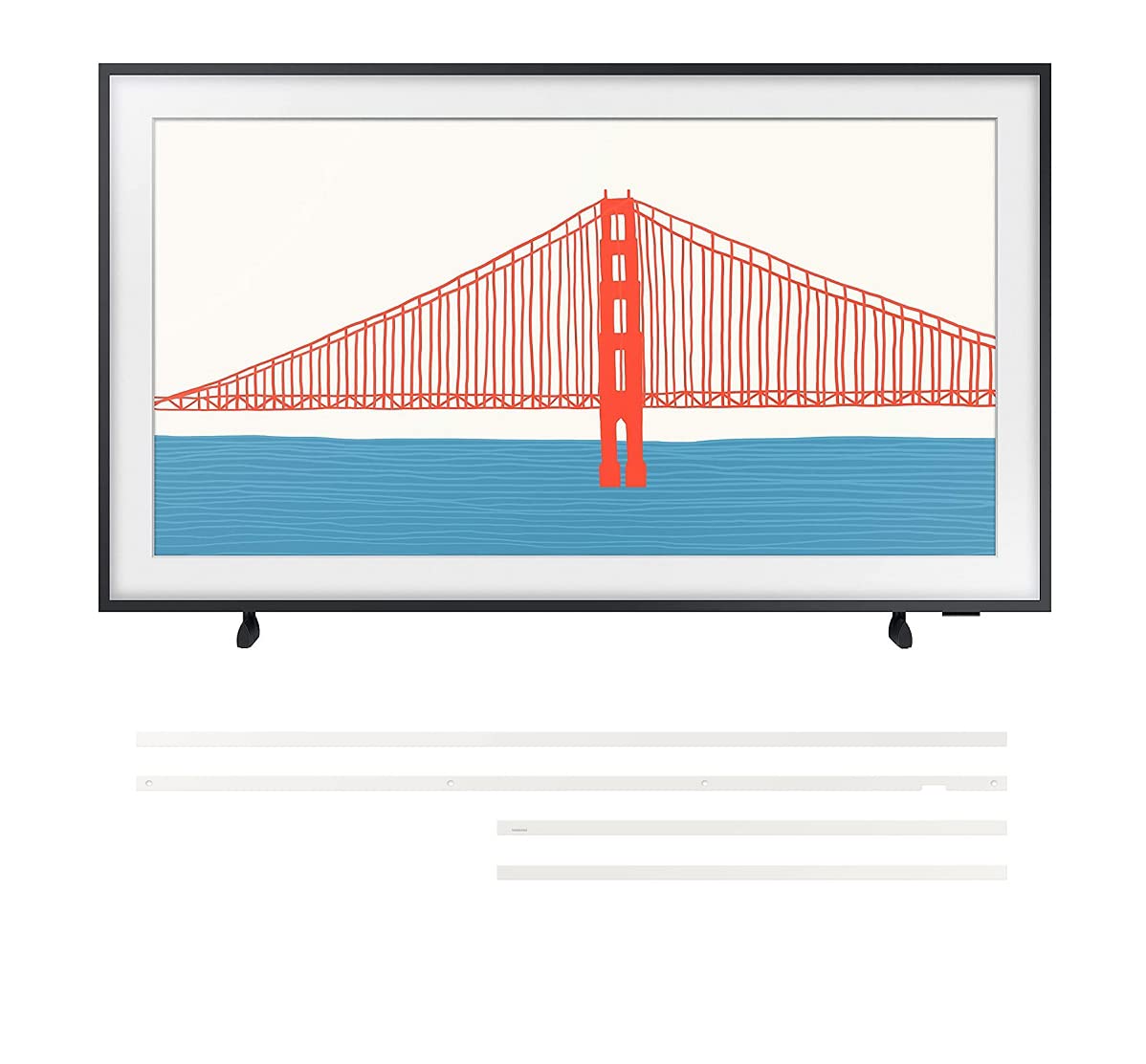 SAMSUNG QN50LS03AA 50" LS03AA Series UHD LED 4K Smart TV with a VG-SCFA50WTB 50" The Frame Customizable Bezel - Modern White (2021)(Used)