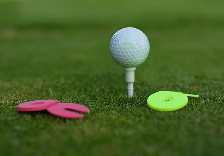 teefinder β Stop Losing Golf Tees, Time-Saving on Driving Range and Tee Off, Compatible with Standard tees, Plastic, Wood - Golf Gift, Accessories - Neon 4 Pack