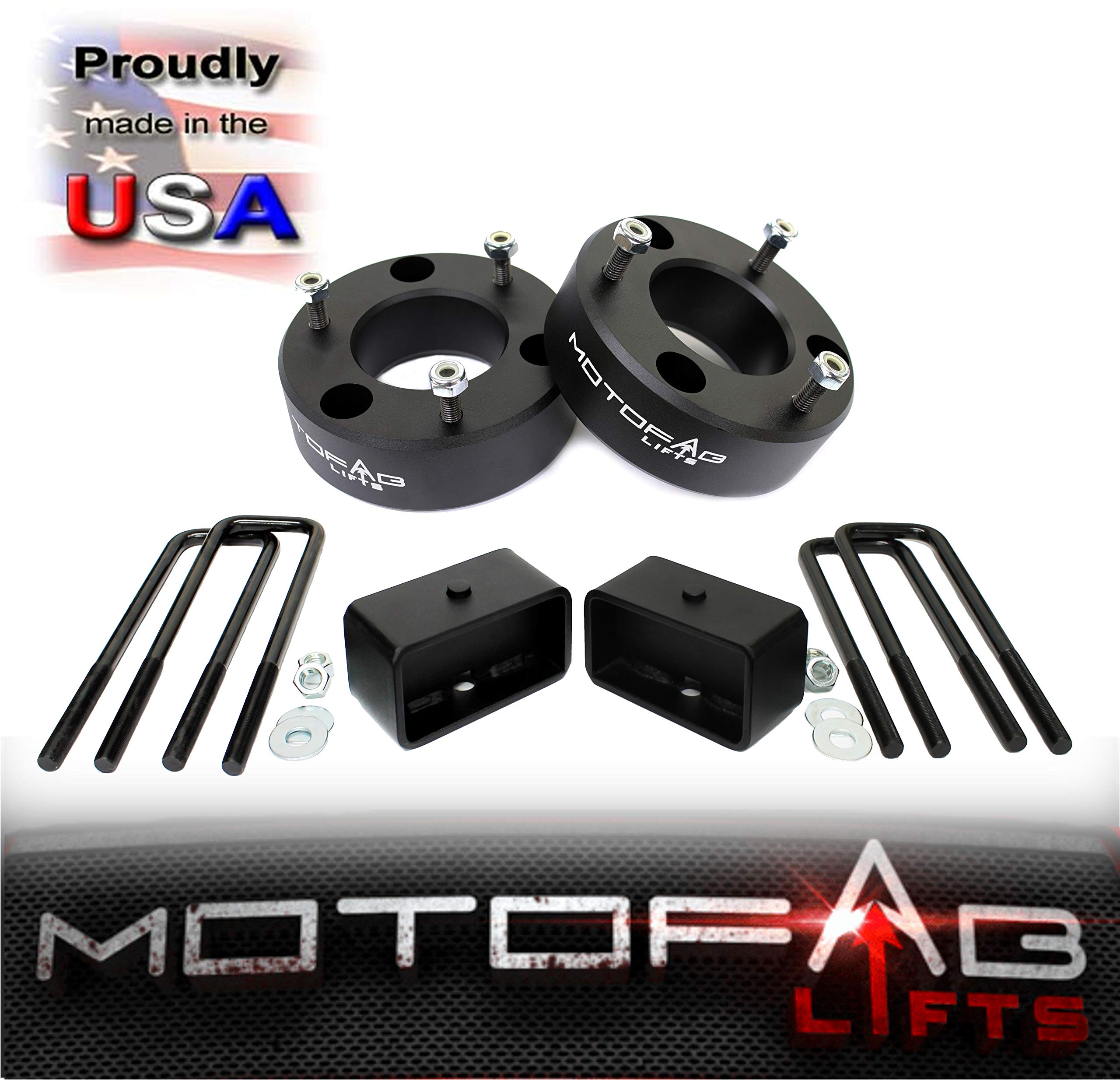 MotoFab Lifts CH-3F-2R 3 in Front and 2 in Rear Leveling lift kit that is compatible with 2007-2018 Chevy Silverado Sierra GMC