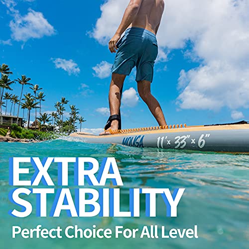 MOUSA 11'x33'' Inflatable Paddle Board, Stable Ultra Wide SUP, Dual Player Paddle Boards for Adults, Strong Inflatable Material, Anti Slip Deck, ISUP Yoga, 20 lbs Light SUP Board