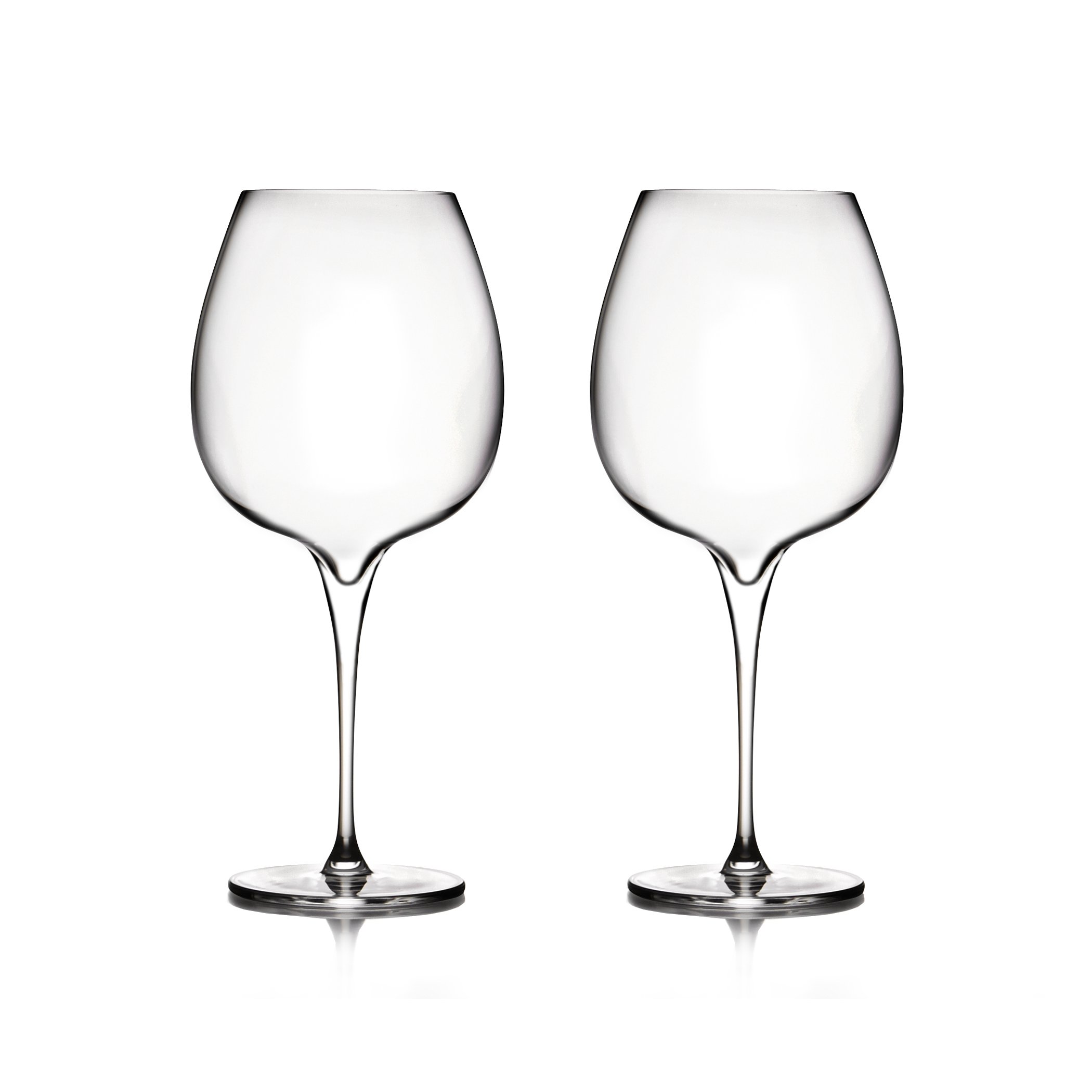nambe Vie Pinot Noir Wine Glasses | Long Stem Red Wine Glasses for Bordeaux and Burgundy | Set of 2 Clear Glasses | 28 Ounces Each | Designed by Neil Cohen