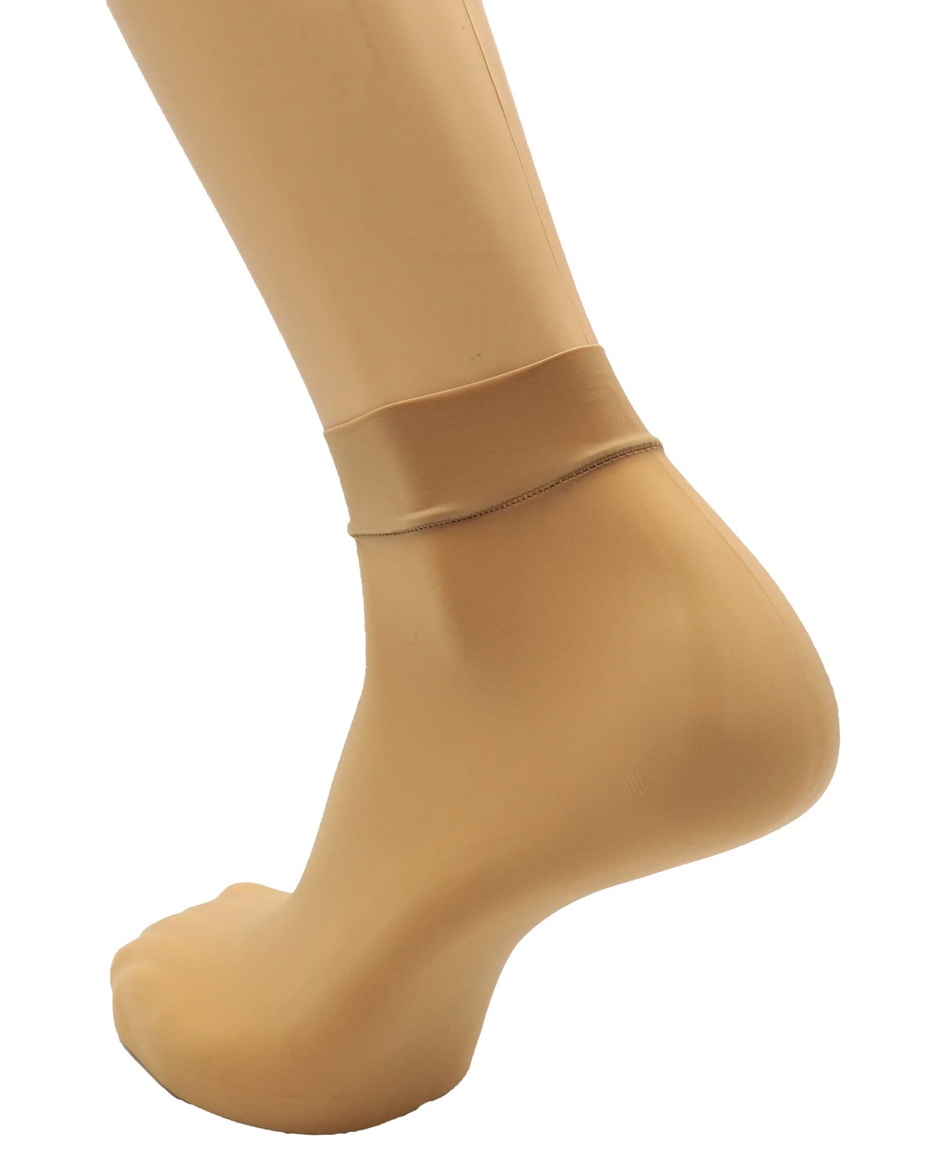 Mona's Choice Mens Ice Silk Ankle Socks (Pack of 5, Nude)