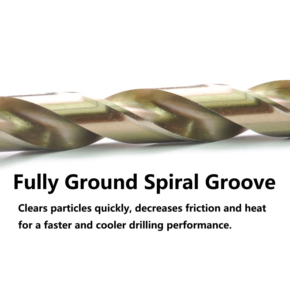 VALYRIANTOOL 1/8" Cobalt Drill Bits(20PCS), M35 HSSCO High Speed Steel Jobber Length Twist Drill Bit Set for Hardened Metal, Stainless Steel, Cast Iron, Plastic and Wood