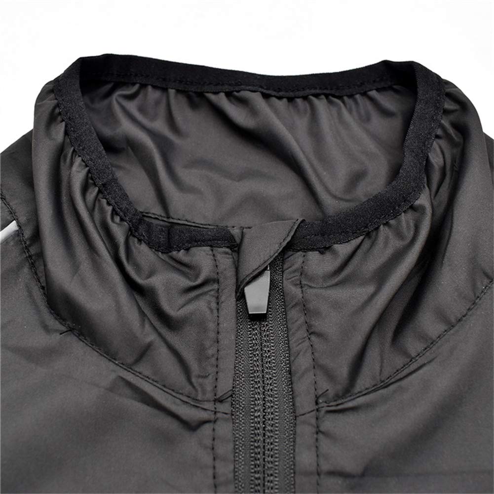 MLSice Men's Windproof Cycling Jacket Long Sleeve Jacket Windbreaker - Black