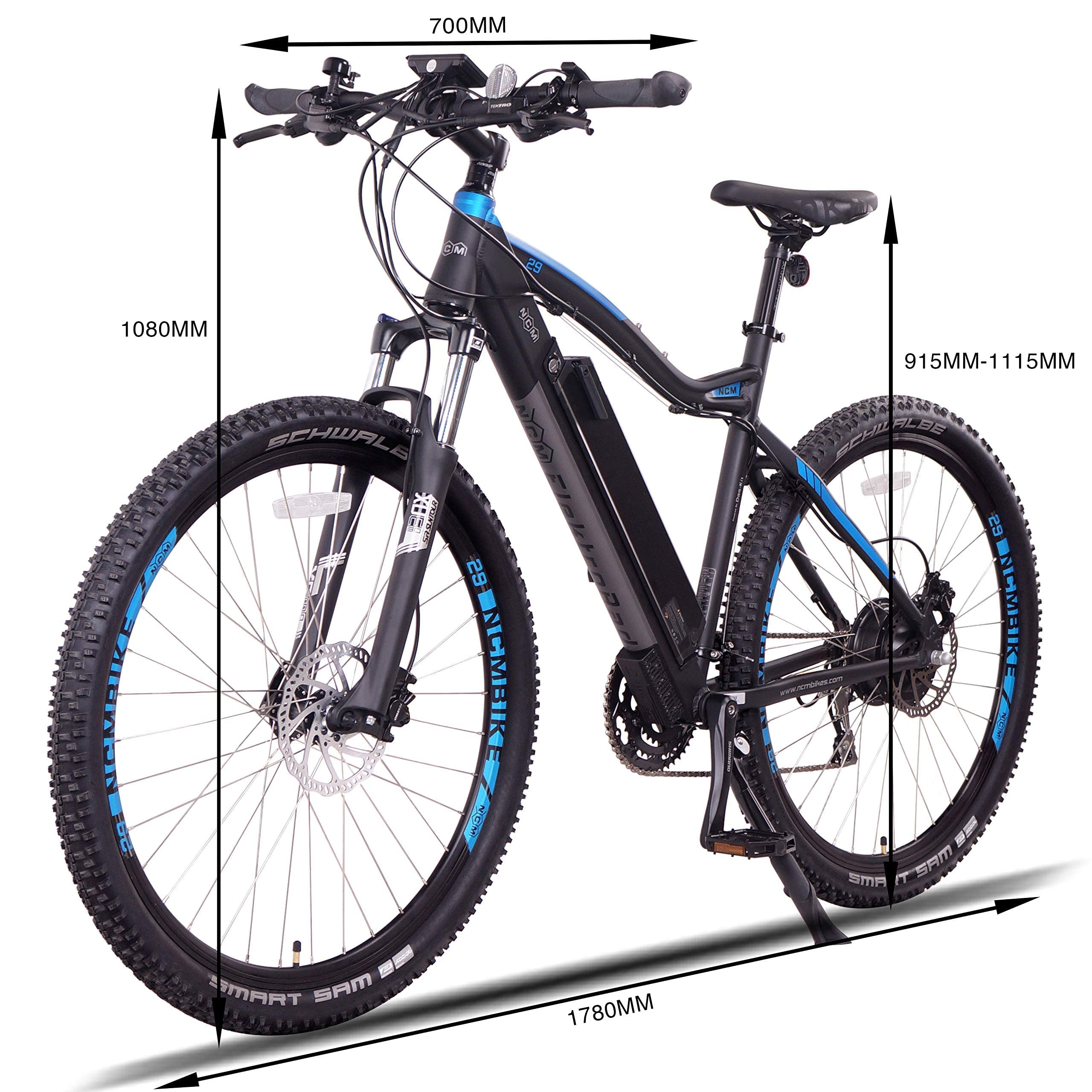 NCM Moscow Plus Electric Mountain Bike 768 Wh 48V/16AH Matte Black 29"