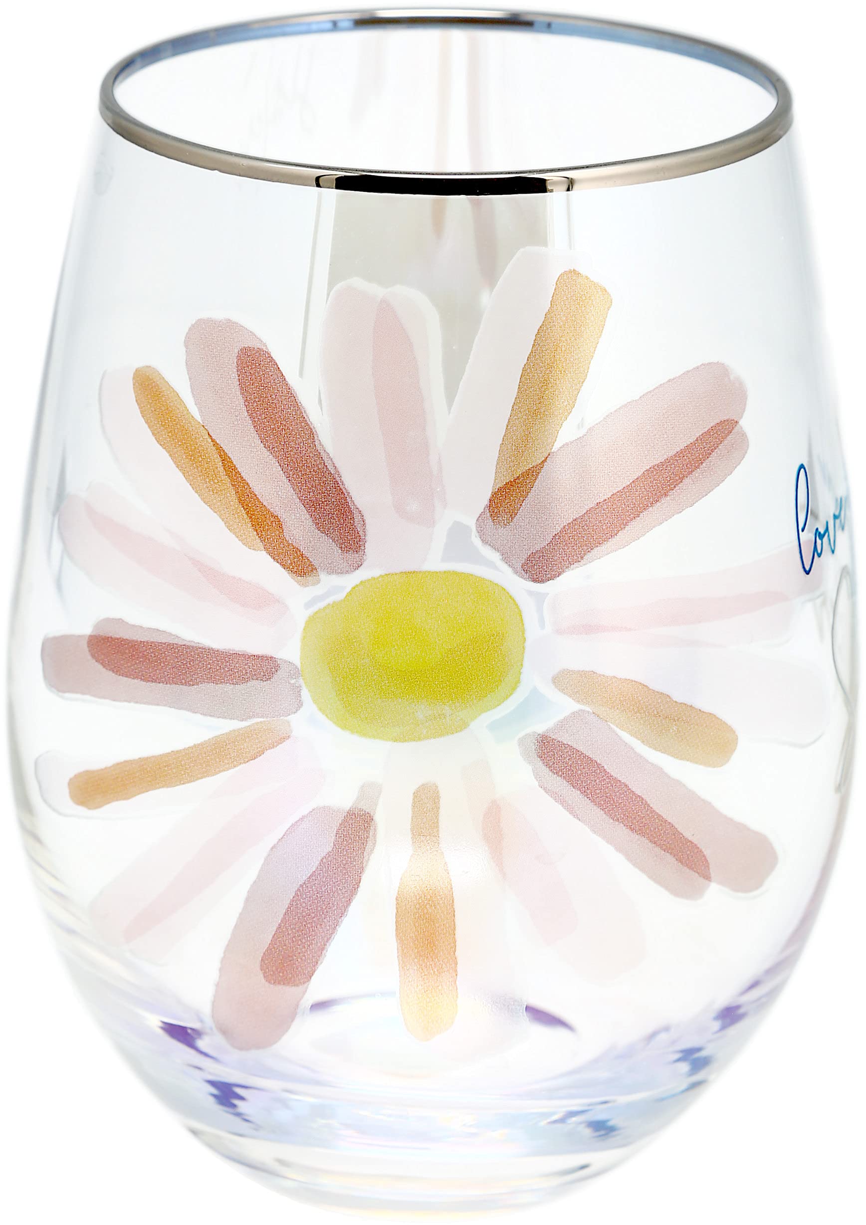 Pavilion - 18 oz Iridescent Stemless Wine Glass - Love You Sister