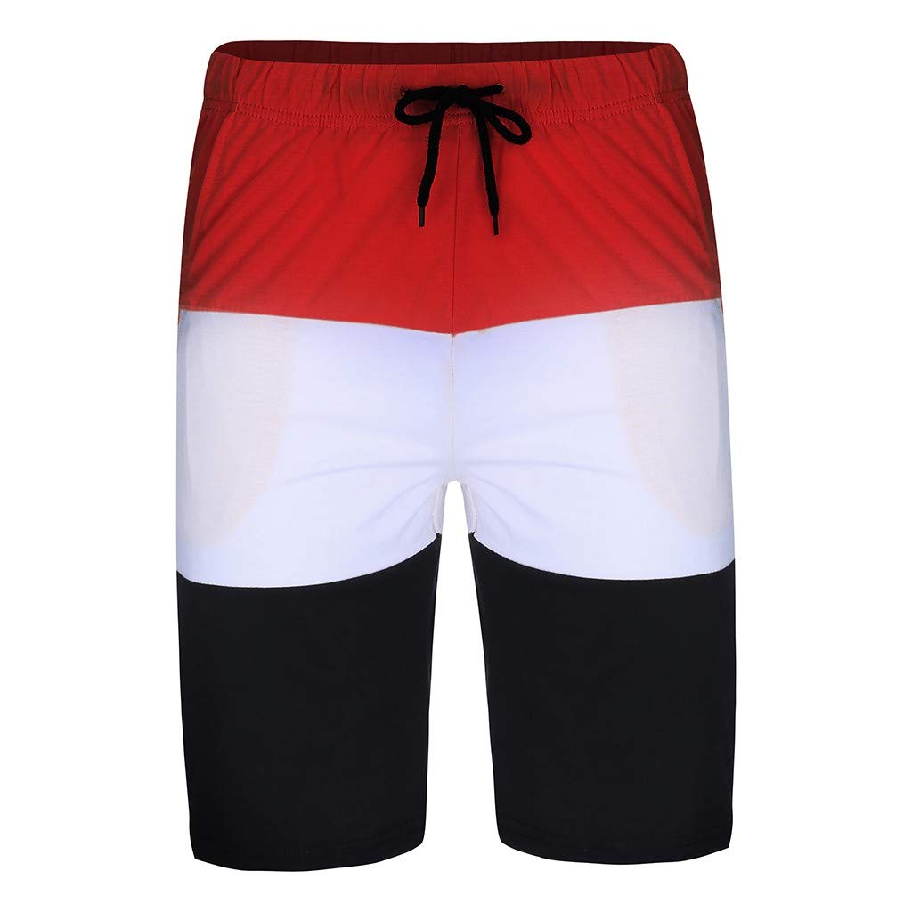 Mens 2 Piece Outfit Sport Set Short Sleeve Summer Leisure Casual Short Thin Sets Red