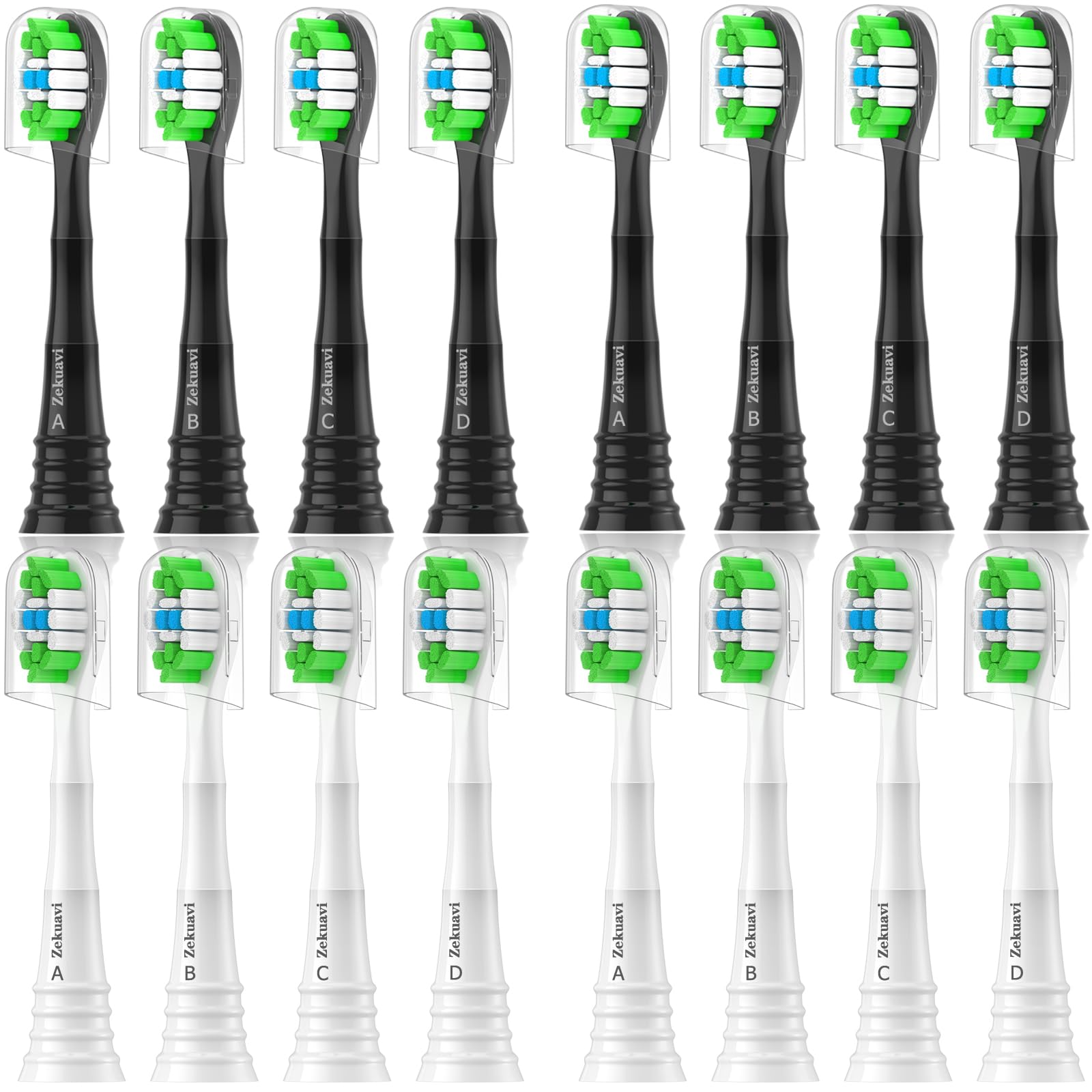 Zekuavi Replacement Heads Compatible with Phillips Sonicare Electric Toothbrush, 8 Pack Toothbrush Replacement Brush Head Fits for Philips Sonicare Protective Daily 4100 1100 5100 6100, 8White