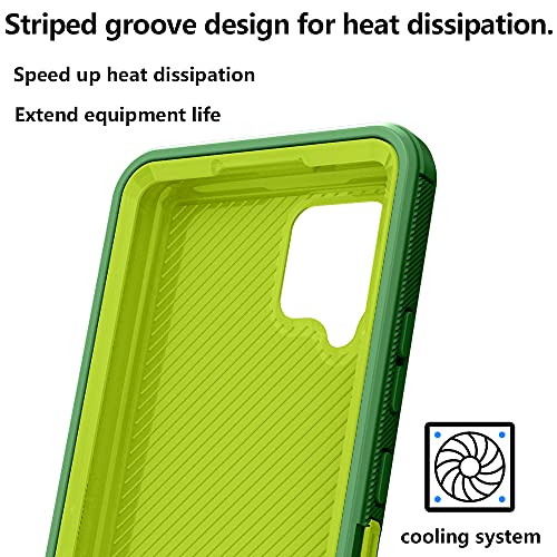 ONOLA Compatible with Galaxy A42 5G Case,Samsung A42 5G Case with Tempered Glass Screen Protector + HD Screen Protector (2 Pack),Samsung Galaxy A42 5G Case 3 in 1 Durable(GreenYellow,A42 5G)