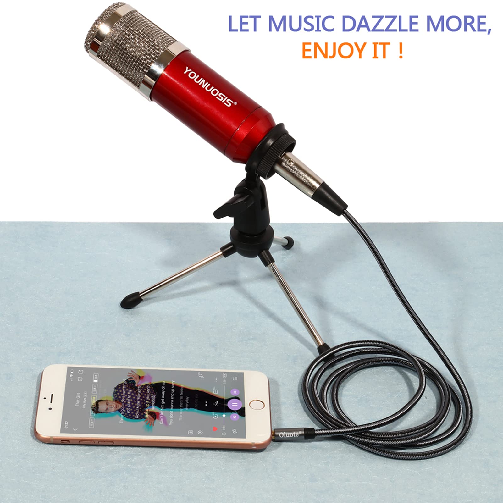 Oluote 3 Pin XLR Female to TRS 3.5mm (1/8") Male Microphone Cable, MIC Audio Interconnect Cable for Studio Sound Consoles Jack Lead Balanced Signal Interconnect Cable(4.9FT)