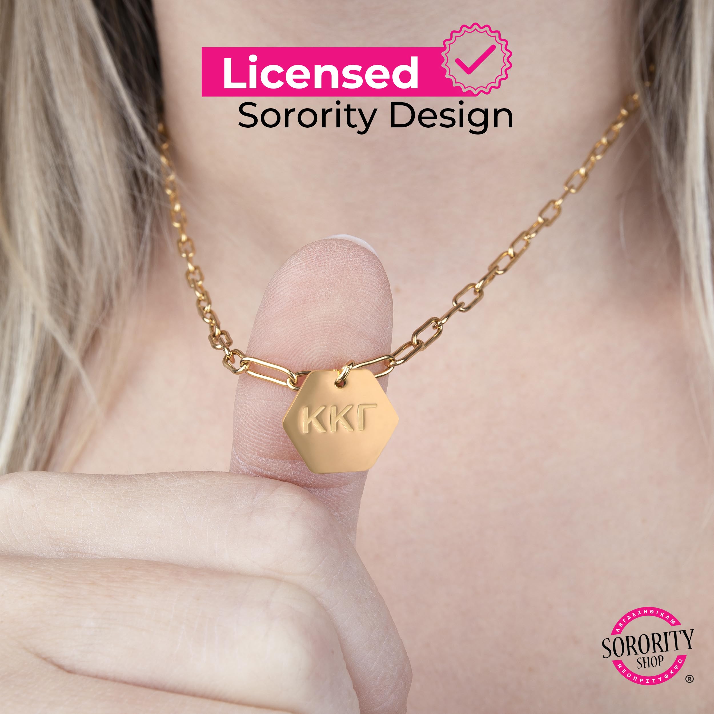 Sorority Shop Phi Sigma Sigma Paperclip Necklace β PSS 18K Gold Plated Sorority Gifts Necklace, Long-Lasting Phi Sigma Sigma Gifts for Women