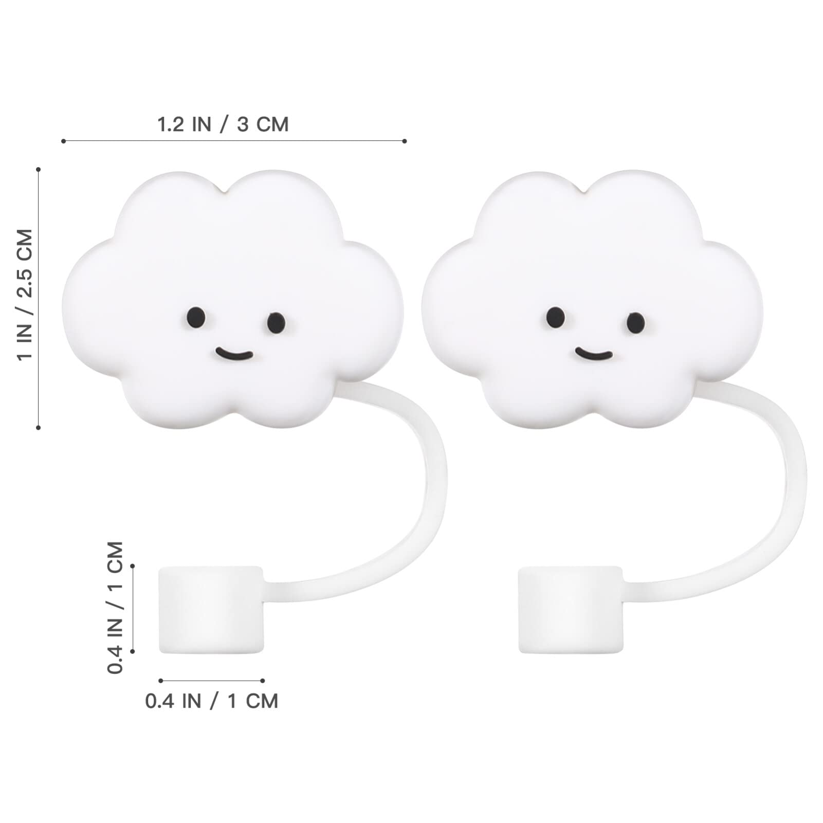 VALICLUD 2Pcs Cloud Shape Straw Tips Cover Silicone Straw Plugs Reusable Plugs for Straw