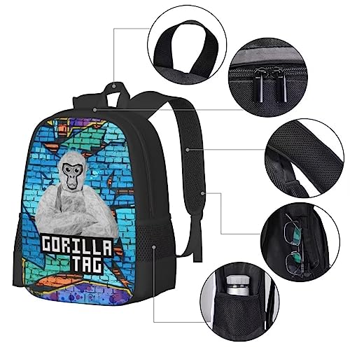 Monkey Backpack Gorilla Tag Backpacks Casual Travel Backpack Lightweight Large Capacity Laptop Backpack Casual Daypack Gorilla Tag Fan Gift