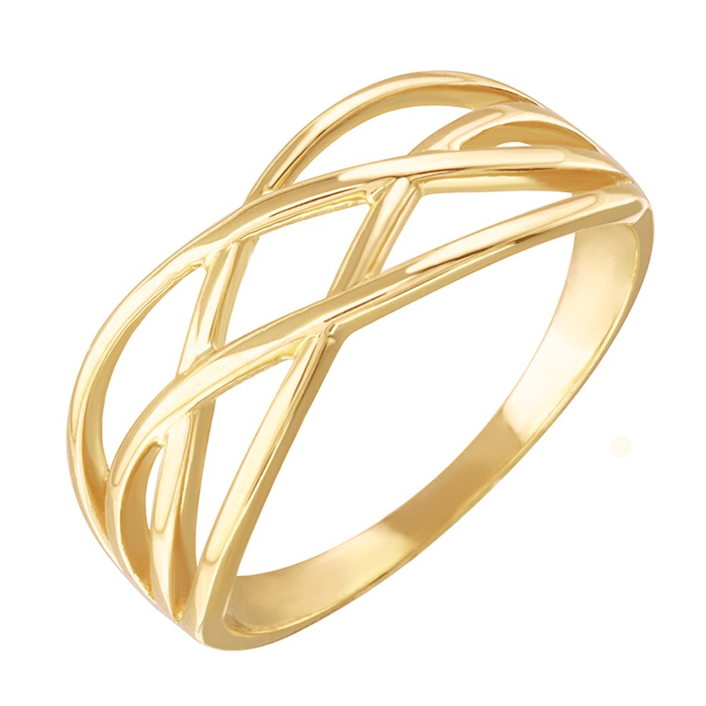 Modern Contemporary Rings 14k Yellow Gold Woven Celtic Knot Band Style Ring - Size 9-1/4