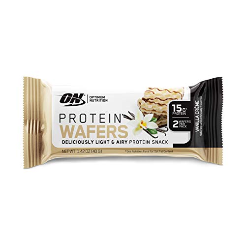 New! Optimum Nutrition High Protein Wafer Bars, Low Sugar, Low Fat, Low Carb Dessert, Flavor: Vanilla, 9 Count