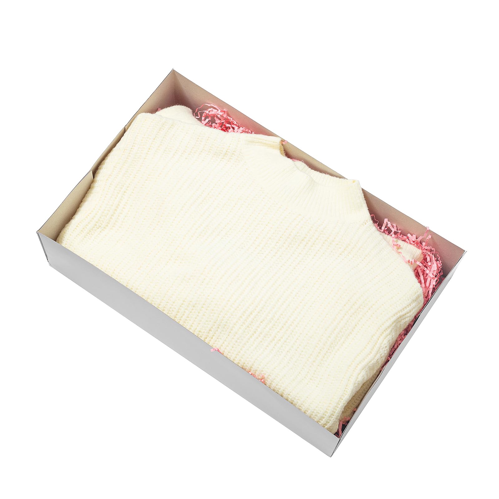 Mcfleet 16 Pack Large Gift Boxes with Lids 17x11x4 Inches Extra Deep Shirt Boxes Clothes Robe Sweater Box for Christmas Presents, Holidays, Birthday Gift Wrapping White