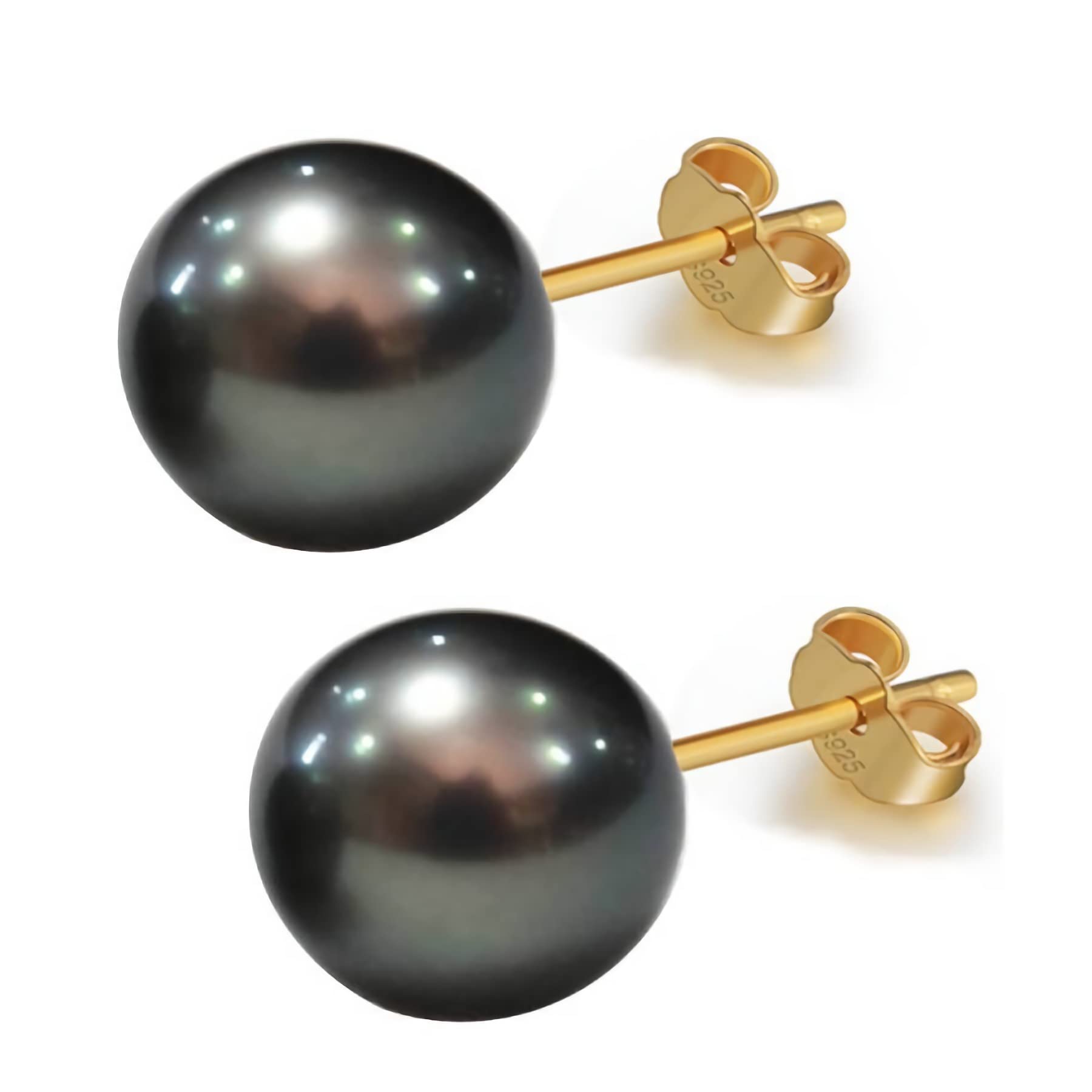 pearls Earrings for women Girl Ladies,Genuine Freshwater's aquaculture Hand-picked AAAA+ Pearls Earrings with 18K plate Gold stud Earrings