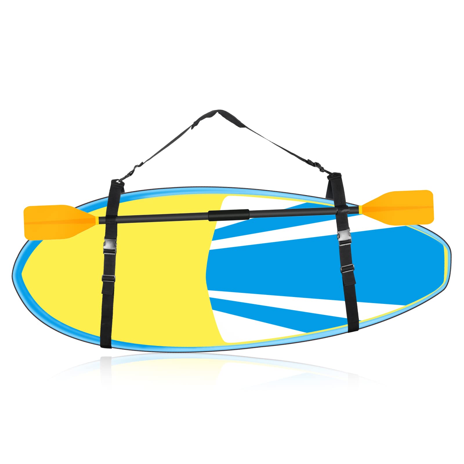 Pecihiko Paddleboard Carry Strap, Portable Adjustable SUP Kayaking Carrier Padded Over The Shoulder Sling for Surfboards, Longboards, and Kayaks