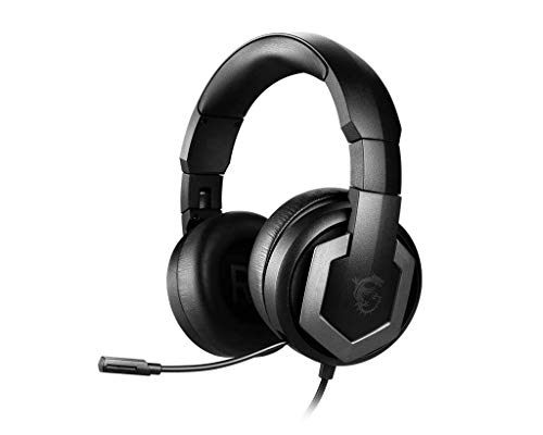 MSI Immerse GH61 Gaming Headset, Hi-Res Virtual 7.1 Surround Sound, Built-in ESS DAC & AMP, 3D Audio, Swappable Ear Cushions, 3.5mm Jack/USB, Carrying Case Included, PC/Mac/PS4/Xbox
